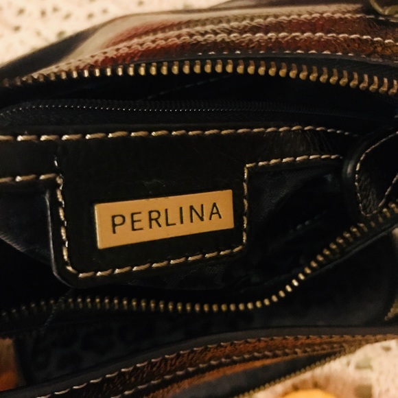 Perlina | Bags | Perlina Black Pattened Leather Bag | Poshmark